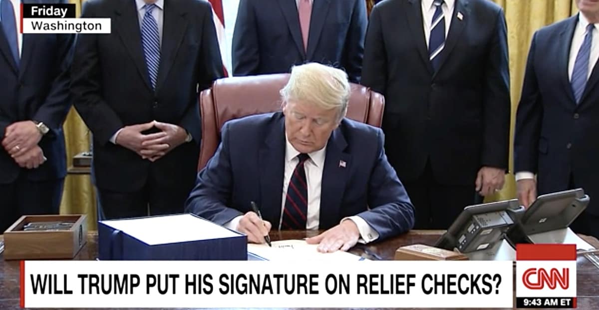 Trump Wants His Signature On Coronavirus Relief Checks Rather Than ...