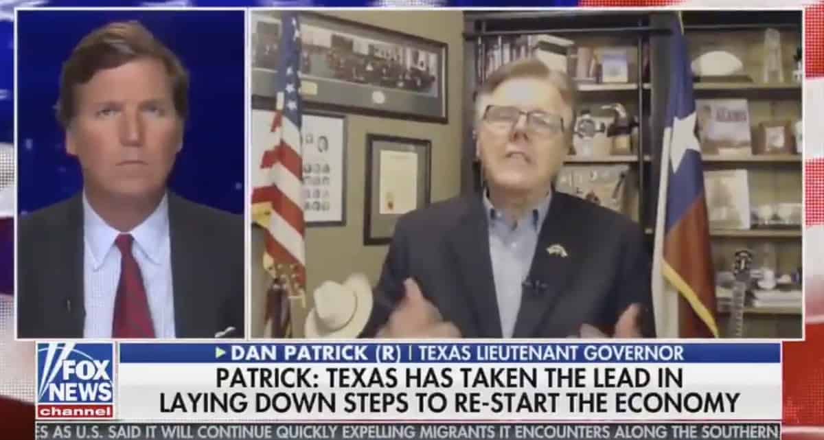 Texas Lt. Gov. Dan Patrick Says U.S. Should Open Economy Because 'There ...