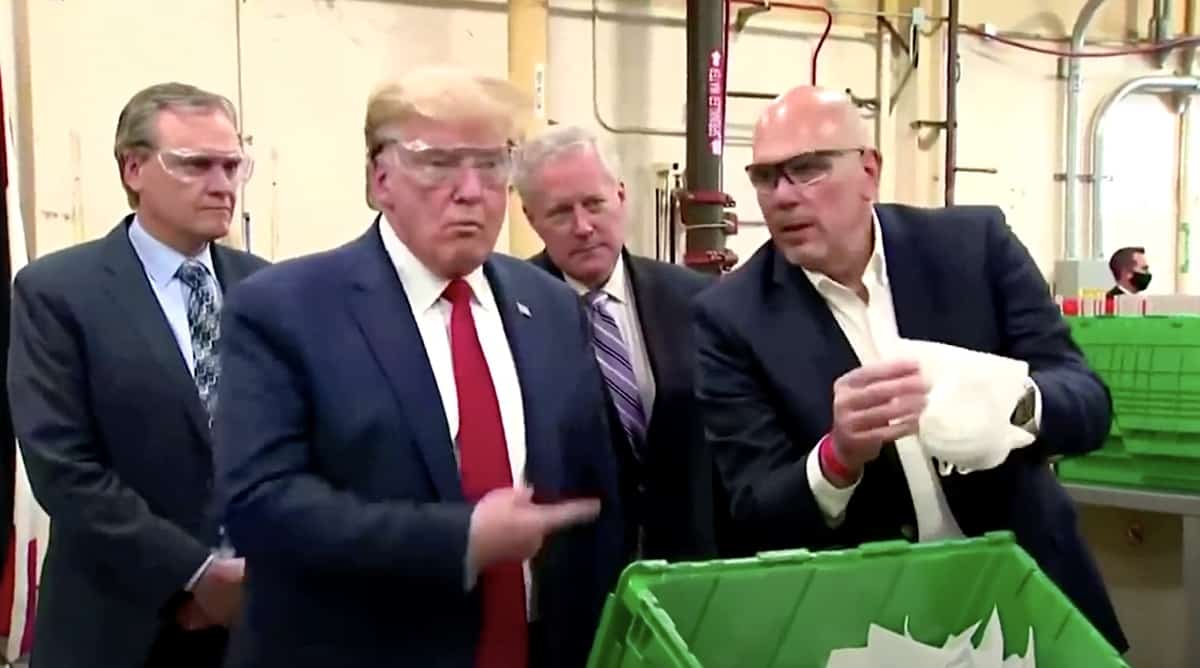 'Live And Let Die' Thunders From Speakers As Trump Tours Arizona Mask ...