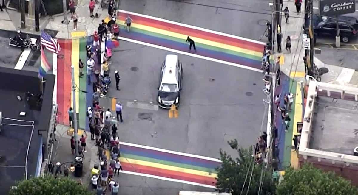 John Lewis's Motorcade Makes Poignant Stop Amid Rainbow Crosswalks In ...