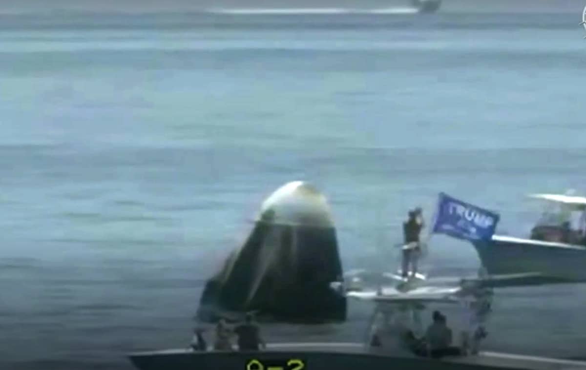 Unauthorized Boat Flying 'Trump' Flag Encroaches On SpaceX 'Dragon ...