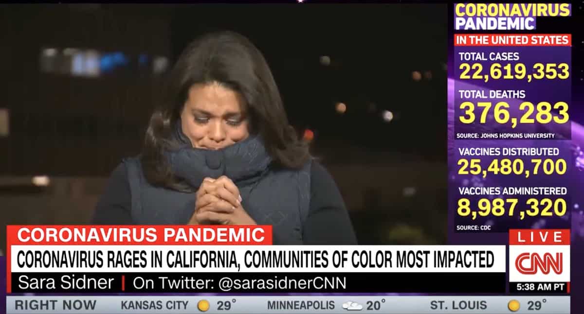 CNN Reporter Breaks Down Over COVID Deaths In California, Where Someone ...